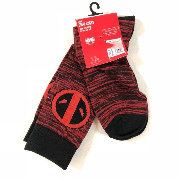 Marvel | Underwear & Socks | Marvel Mens Deadpool Black And Red Crew ...
